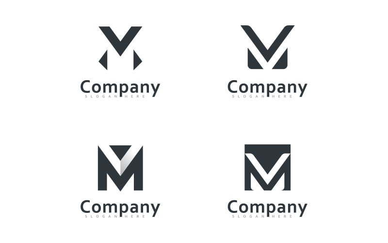 M and V MV logo vector design, Creative initial logo vector design 13