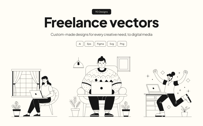 Freelance Vector Illustration Set #486700 - TemplateMonster