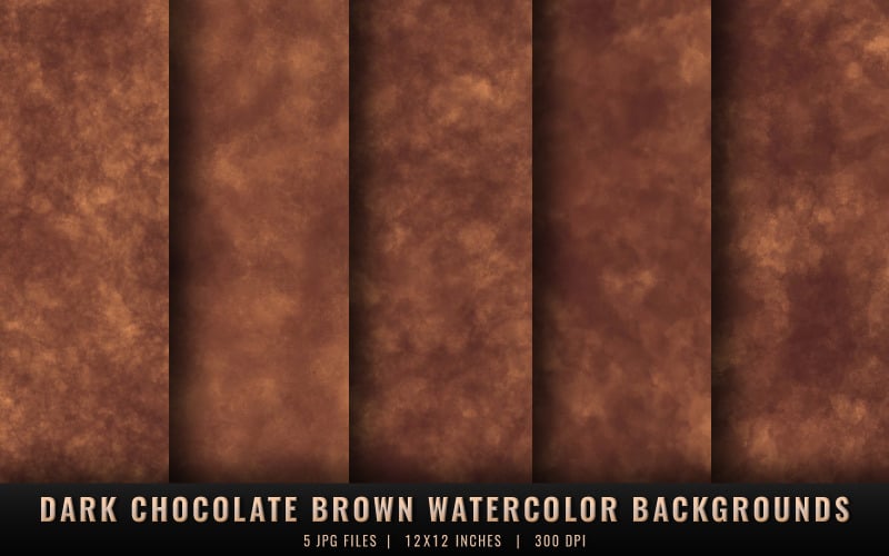 Dark Chocolate Brown Watercolor Backgrounds - TemplateMonster