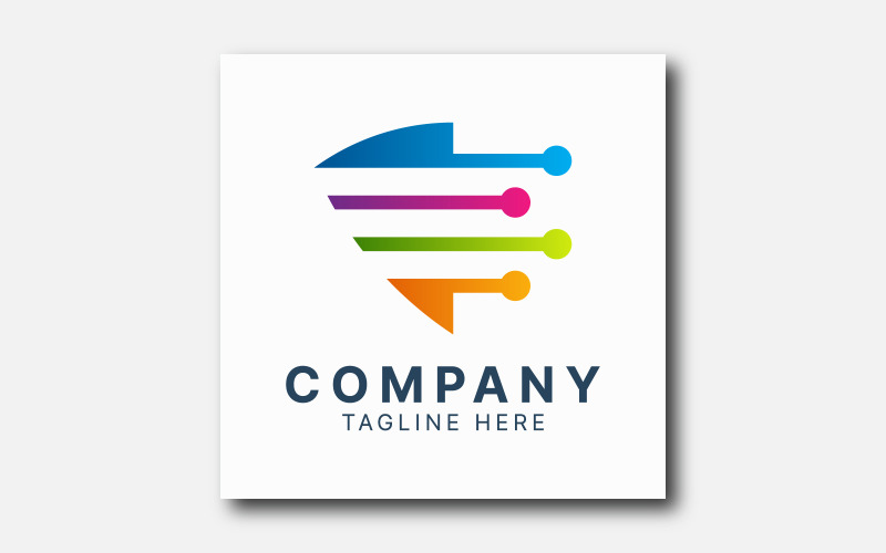 Siber güvenlik kalkanı logo şablonu tasarımı.