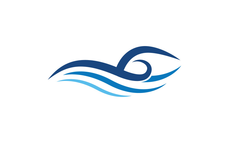 Water Sport swimming Vector illustration Logo design Template v.48