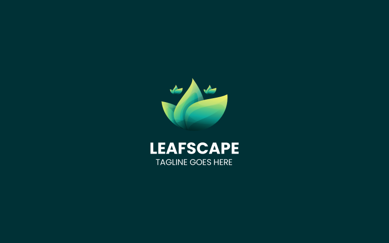 Logotipo colorido con degradado de Leafscape