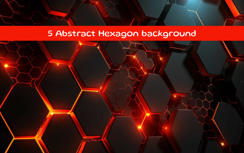 Abstract hexagon background AI image - TemplateMonster