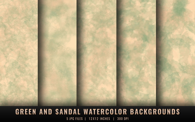 Green and Sandal Watercolor Backgrounds - TemplateMonster
