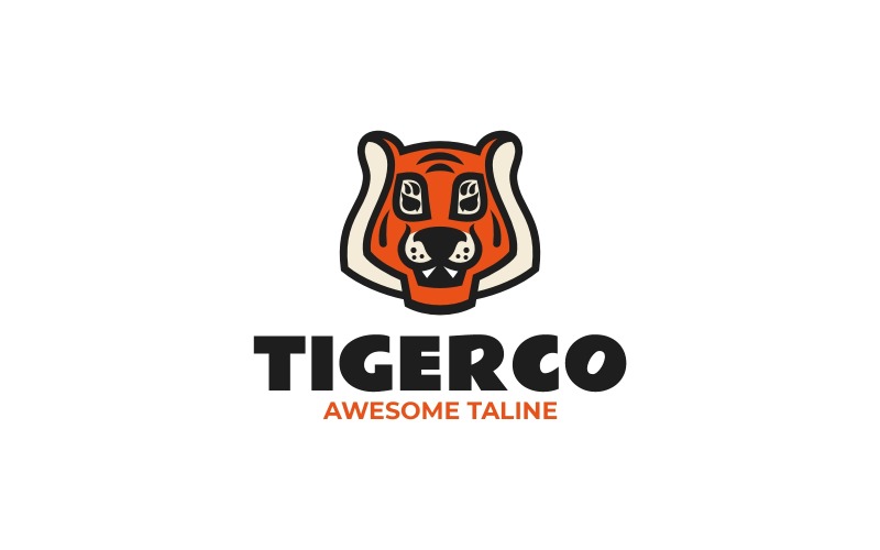 Logotipo simples do mascote Tigerco #489185 - TemplateMonster