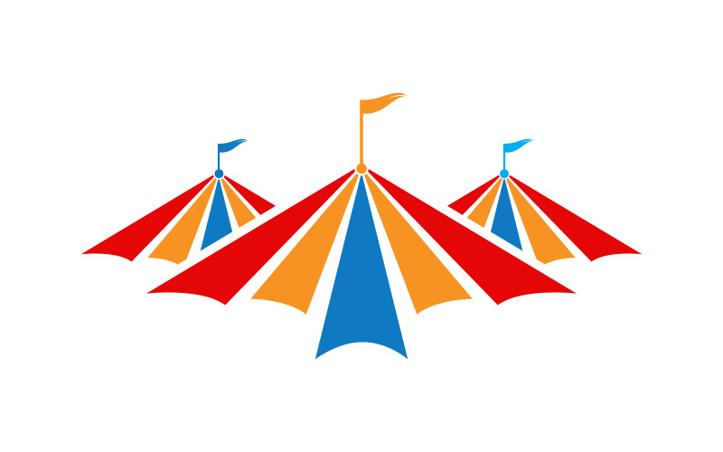 Circus event element vector illustration design template v.8