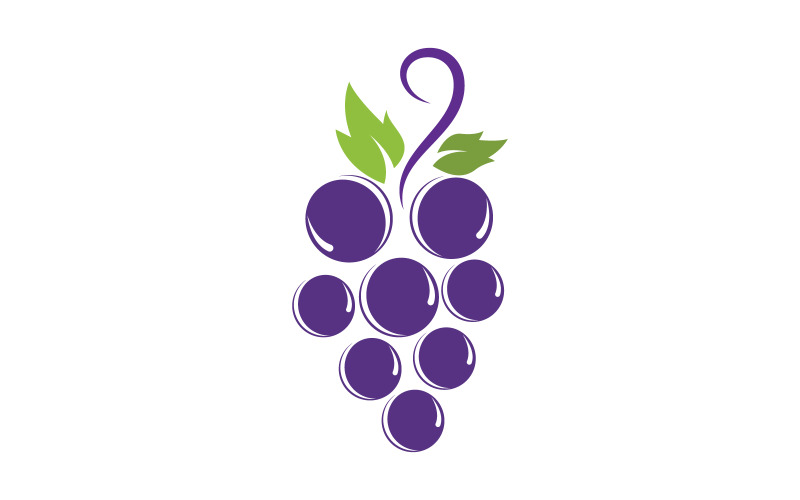 Üzüm meyve logo şablonu vektör çizim tasarımı v.17