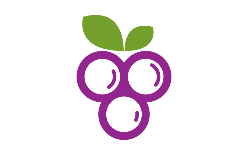 Üzüm meyve logo şablonu vektör çizim tasarımı v.4