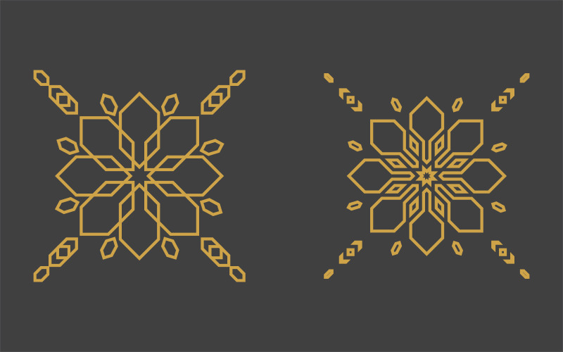 Geometric logo template. Vector circular arabic ornamental symbols v.18