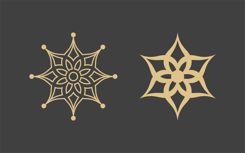 Geometric logo template. Vector circular arabic ornamental symbols v.6