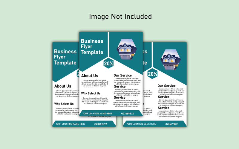 Realistic Flyer Design For Mockup Template - TemplateMonster