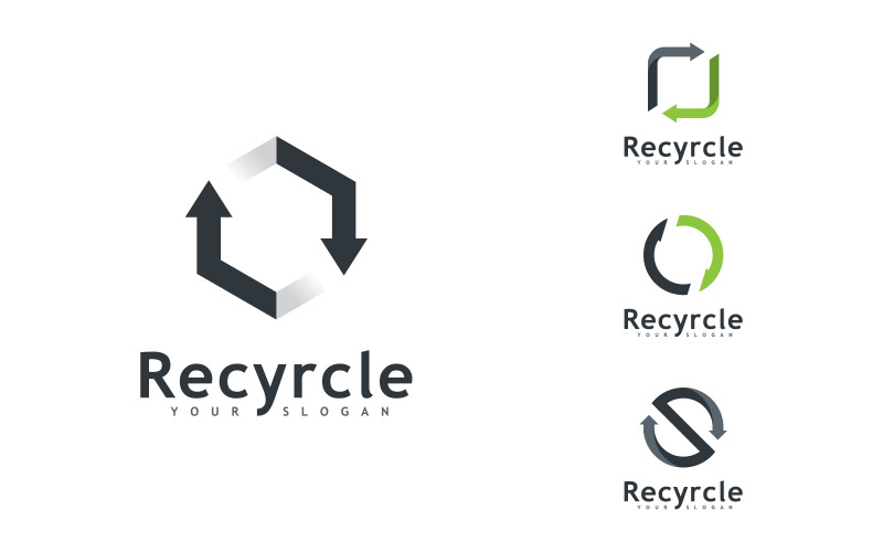 Recycle logo icon vector. recycling illustration symbol, rotation arrow ...