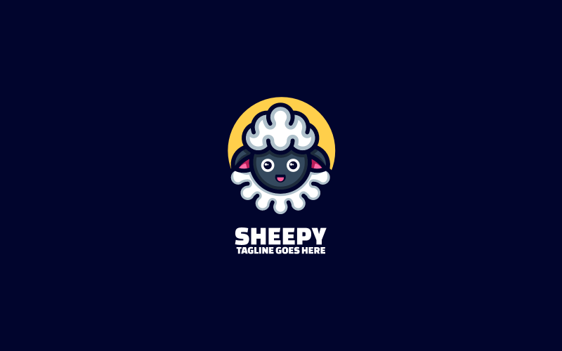 Logotipo de mascote simples Sheepy #490388 - TemplateMonster