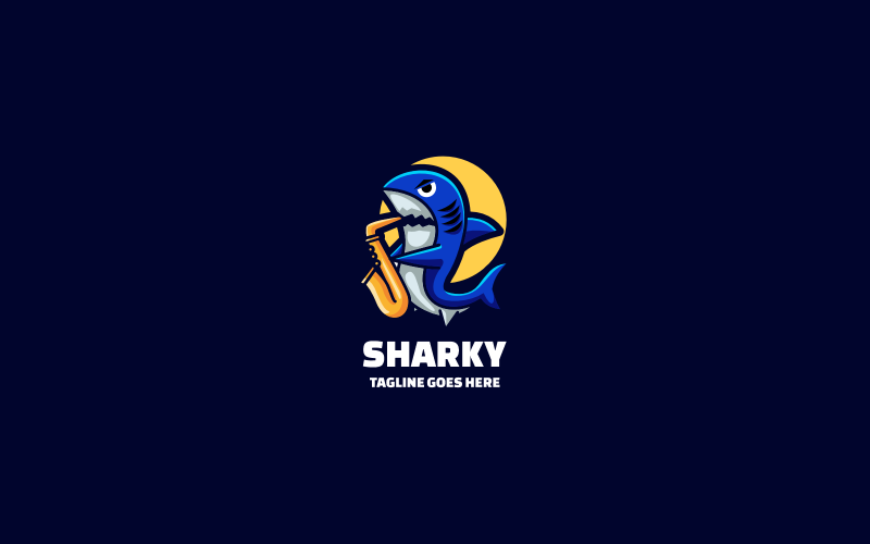 Logotipo simples do mascote Sharky #490387 - TemplateMonster