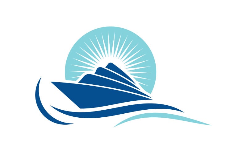 Cruise ship Ocean Logo Template illustration design v.12