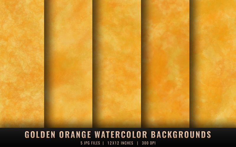 Golden Orange Watercolor Backgrounds - TemplateMonster