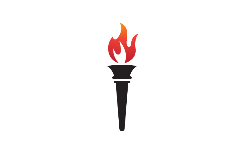 Torch fire flame vector icon illustration design v.10