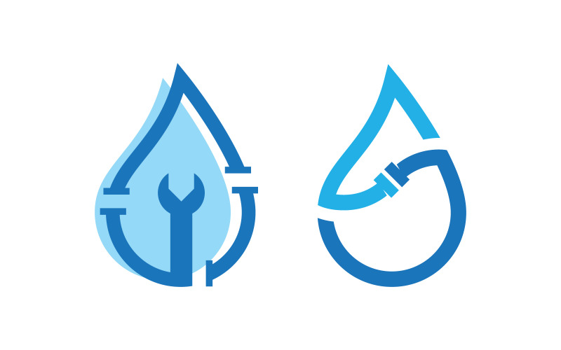 Plumbing services water logo Vector icon design illustration v.10