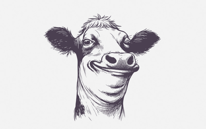 Quirky Cow Clipart Pack, Funny Heifer PNG, Cow Graphics, Humorous Cow ...