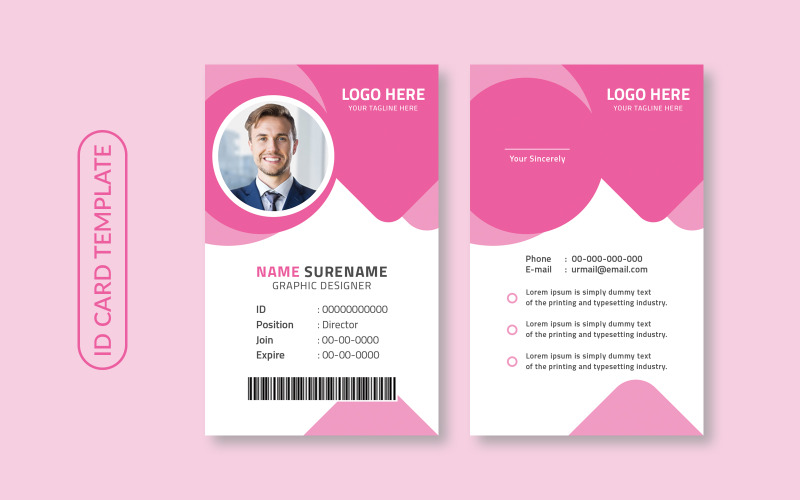 Free ID Card Template Design #491402 - TemplateMonster