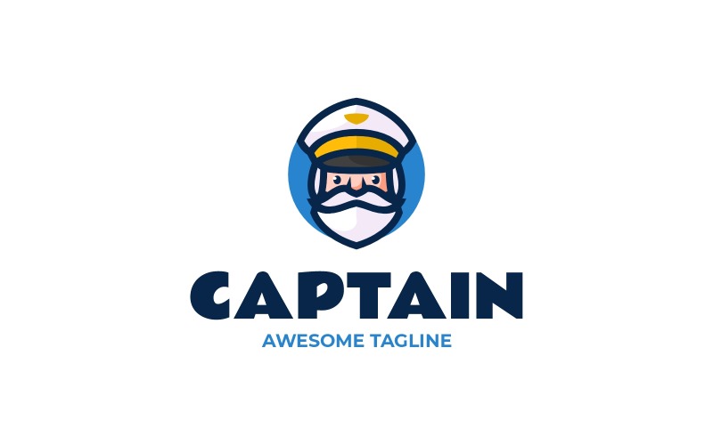 Captain Simple Mascot Logo #491661 - TemplateMonster