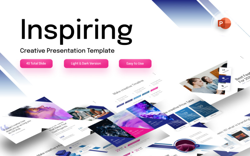 Modelo de PowerPoint criativo inspirador - TemplateMonster