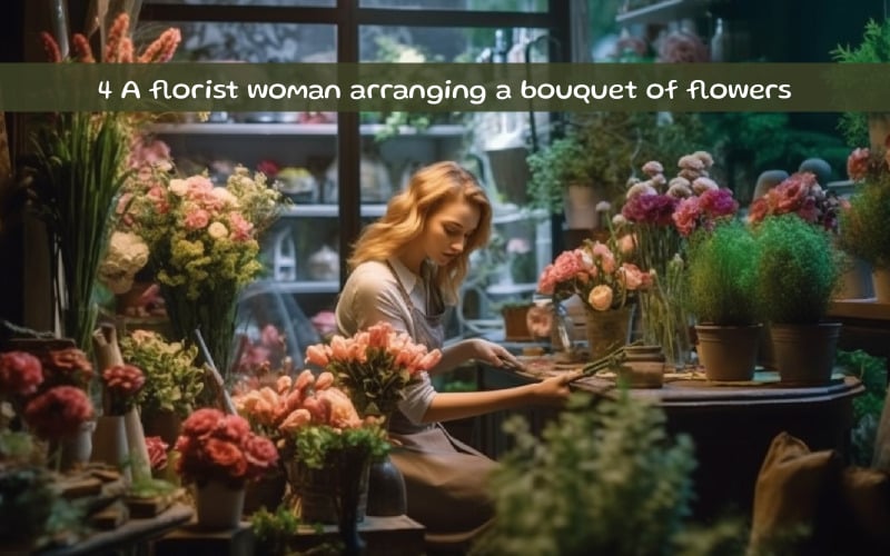 Una florista arreglando un ramo de flores. - TemplateMonster
