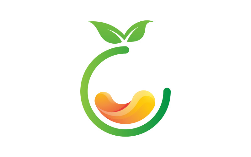 Conception de logo de fruits frais orange illustration vectorielle v.1