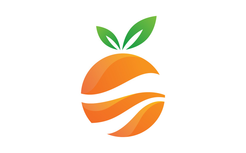 Conception de logo de fruits frais orange illustration vectorielle v.5