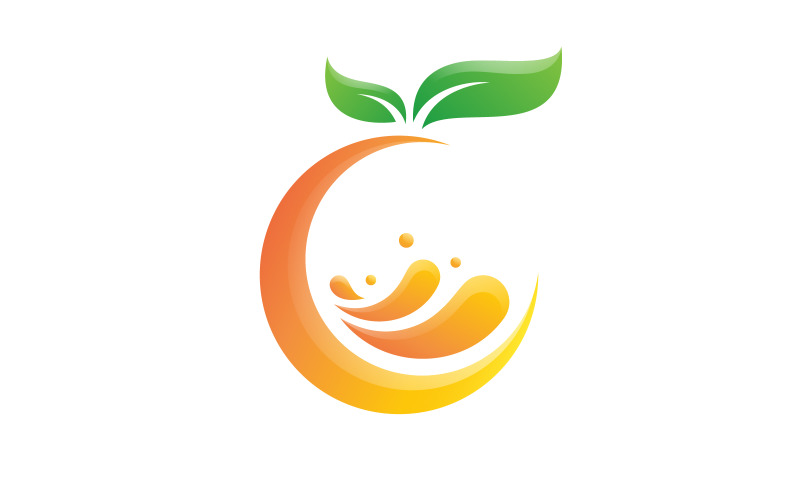 Conception de logo de fruits frais orange illustration vectorielle v.8