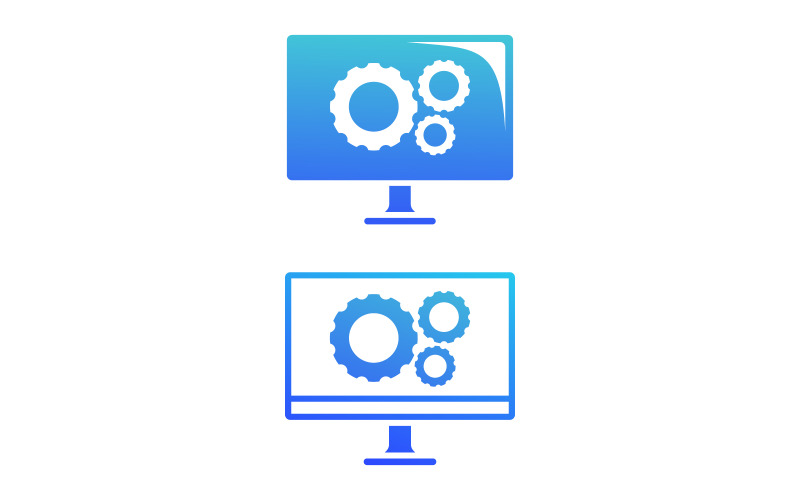 Computer Services logo Vector icon design illustration Template v.14
