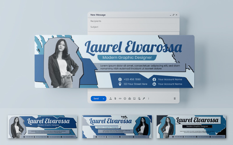 Abstract Email Signature Template #492160 - TemplateMonster