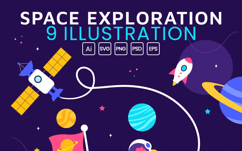 9 Space Exploration Illustration #492159 - TemplateMonster