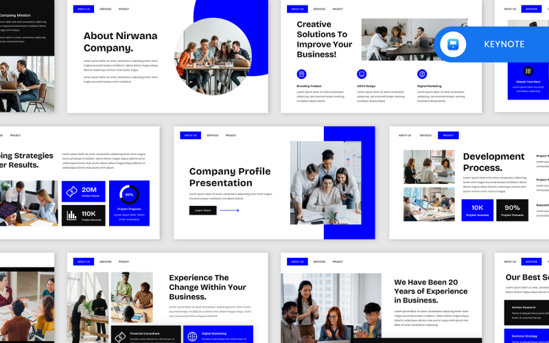 Nirwana - Plantilla de Keynote de perfil de empresa