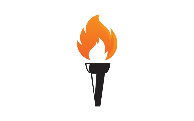 Sport Torch fire flame vector icon illustration design v.12