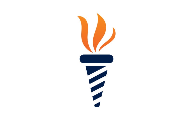 Sport Torch fire flame vector icon illustration design v.17