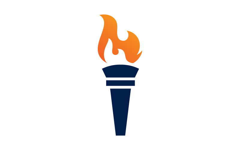 Sport Torch fire flame vector icon illustration design v.8