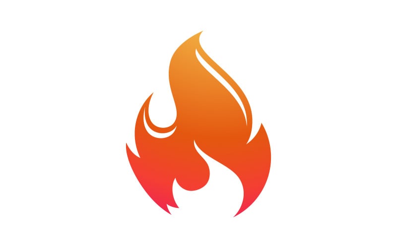 Danger hot flame fire icon vector design template v.1