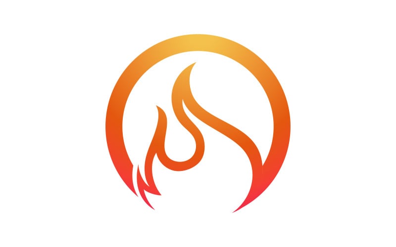Danger hot flame fire icon vector design template v.3