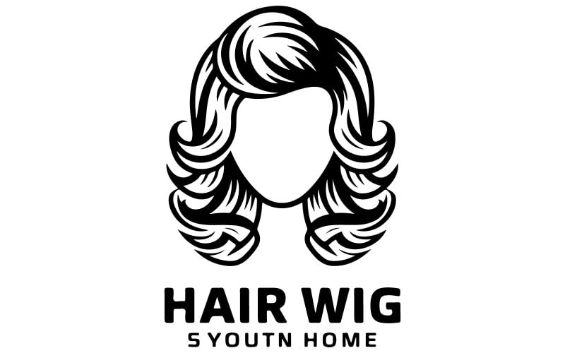 A logo design of a hair wig #493068 - TemplateMonster