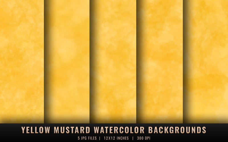 Yellow Mustard Watercolor Backgrounds - TemplateMonster