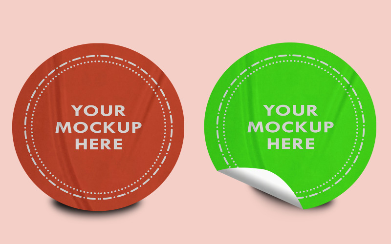 Sticker Mockup Template Design -53 #493102 - TemplateMonster