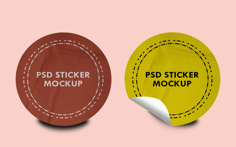Sticker Mockup Template Design -54 #493104 - TemplateMonster