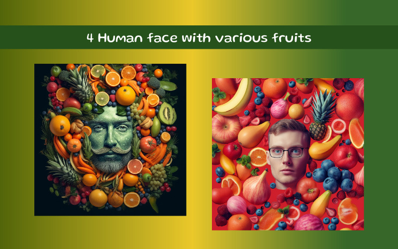 An illustration of the human face with various fruits