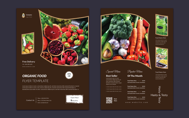 Gray Color Food Menu Template #493422 - TemplateMonster