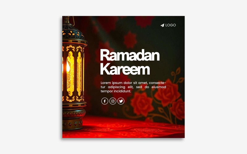 Free Ramadan Mubarak Social Media Post Design Template