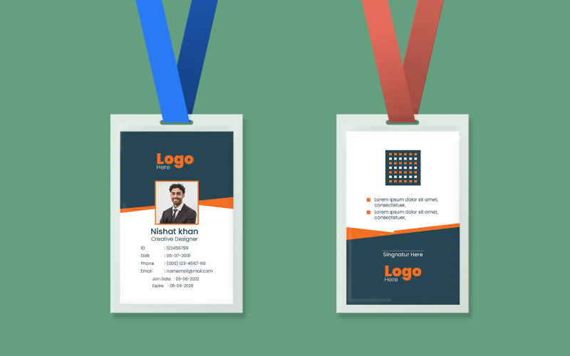 Plantilla de diseño para tarjetas de identificación