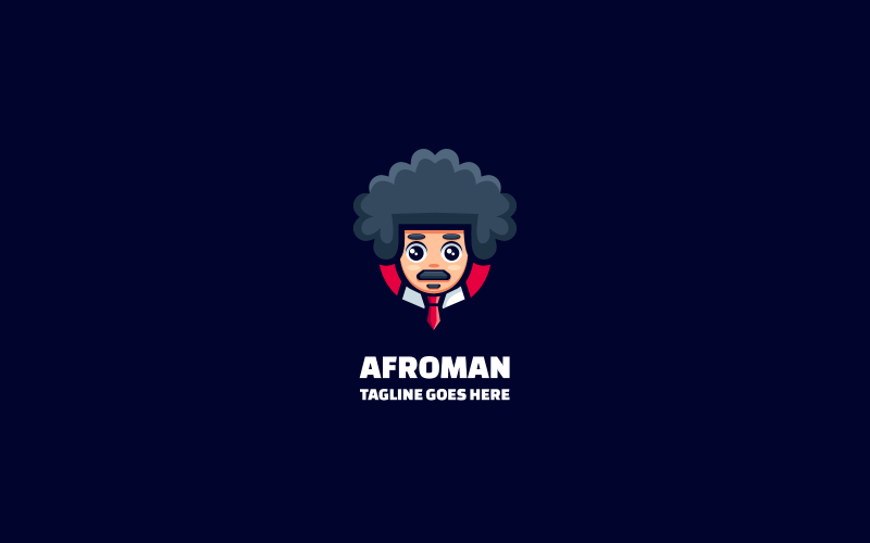 Afroman Simple mascot Logo #494015 - TemplateMonster