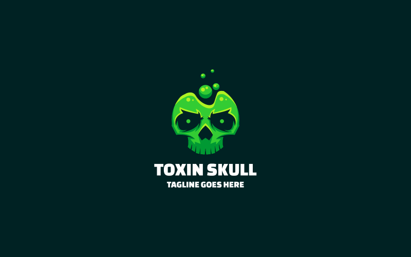 Toxin Skull Simple Mascot Logo #494022 - TemplateMonster