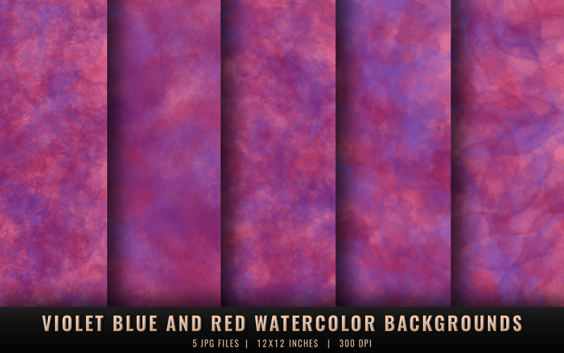 Violet Blue and Red Watercolor Backgrounds - TemplateMonster